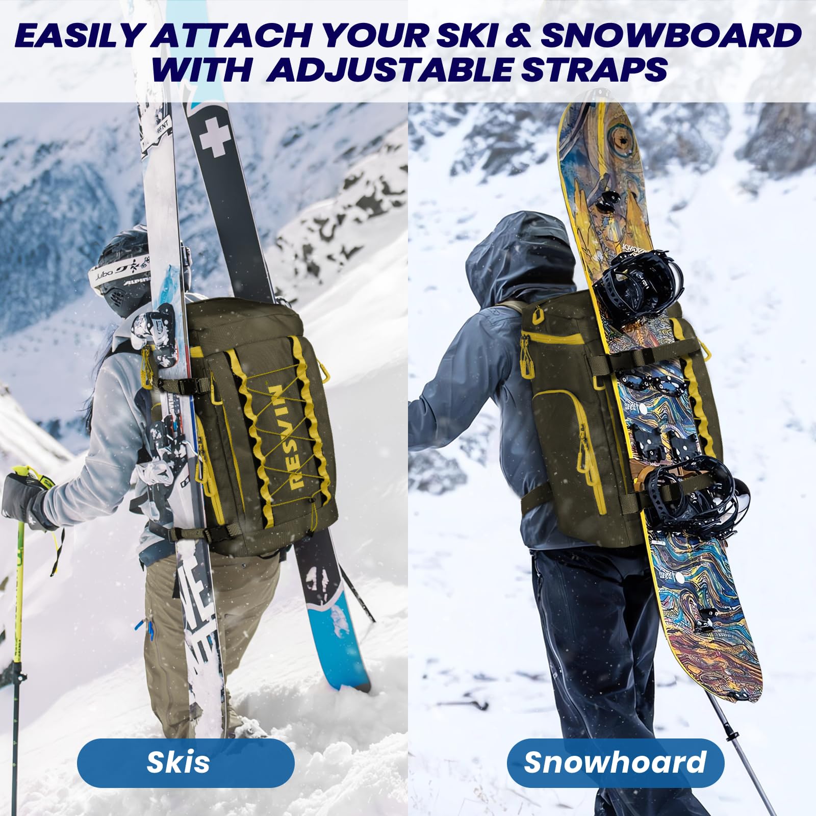 Amazon.co.jp: RESVIN スキーブーツバッグ Lサイズ 55L スキーブーツ